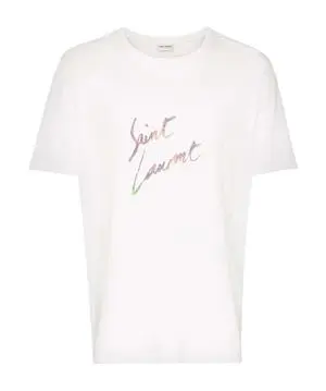 Saint Laurent Animal Print' T-shirt - White