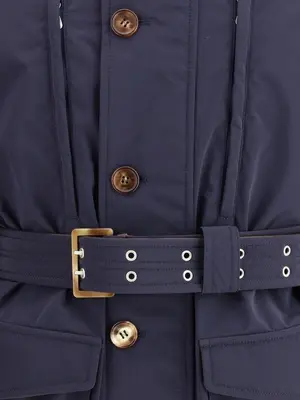Brunello Cucinelli Belted Stand Collar Shirt Jacket