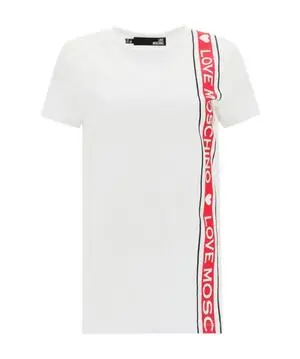 Moschino Logo Tape Cotton T-shirt - White