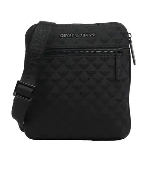 Emporio Armani All-over Jacquard Eagle Flat Shoulder Bag