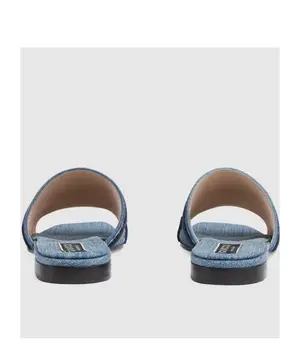 Gucci Script Block Heel Sandals