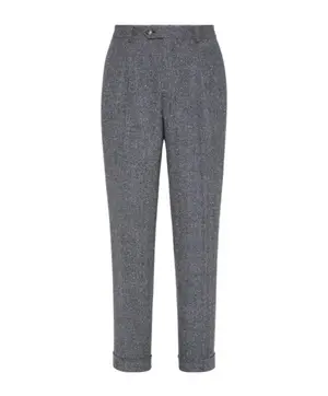 Brunello Cucinelli Herringbone Patterned Pants