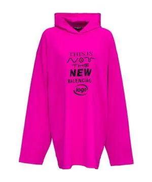 Balenciaga This Is Not Printed Hooded T-shirt - Pink
