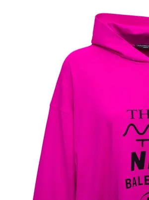 Balenciaga Printed Hooded Long Sleeve T-shirt
