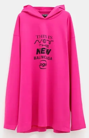 Balenciaga Printed Hooded Long Sleeve T-shirt