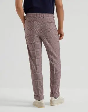 Brunello Cucinelli Plaid Pleated Cotton-cashmere Blend Trousers - Multicolor