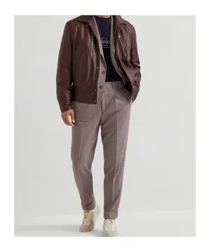 Brunello Cucinelli Plaid Pleated Cotton-cashmere Blend Trousers - Multicolor