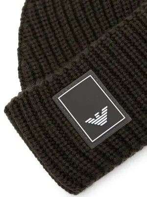Emporio Armani Logo-patch Virgin-wool Beanie
