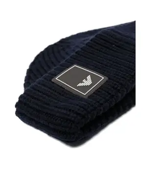 Emporio Armani Logo-patch Ribbed-knit Wool Beanie