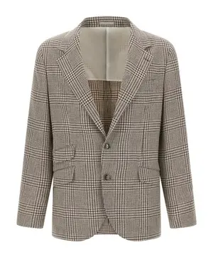 Brunello Cucinelli Single-breasted Houndstooth Jacket