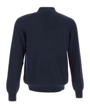 GRAN SASSO Long-sleeved Knitted Polo Shirt