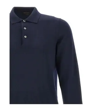 GRAN SASSO Long-sleeved Knitted Polo Shirt