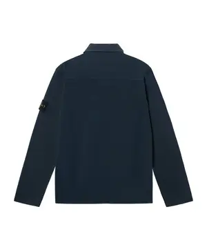 Stone Island Overshirt With Chest Pocket And Two-way Zip