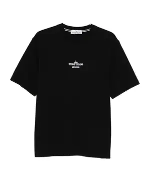 Stone Island Logo-printed Crew-neck T-shirt - Black