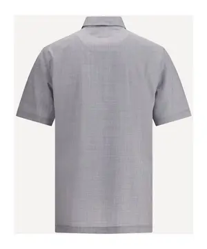 Brunello Cucinelli Logo Detailed Short Sleeved Polo Shirt - Grey
