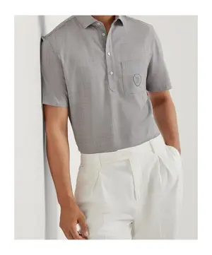 Brunello Cucinelli Logo Detailed Short Sleeved Polo Shirt - Grey