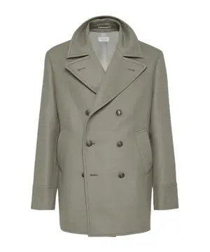 Brunello Cucinelli Double-breasted Wool Coat - Gray