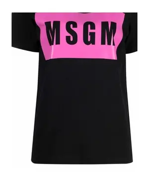 MSGM Logo-print Cropped T-shirt