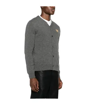 Play Comme Des Garcon Comme Des Garçons Play Logo Patch Knitted Cardigan
