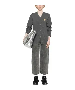 Play Comme Des Garcon Comme Des Garçons Play Logo Patch Knitted Cardigan