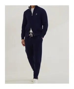 Brunello Cucinelli Zip-front Embroidered-logo Cardigan
