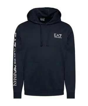 EA7 Logo-print Hoodie - Black