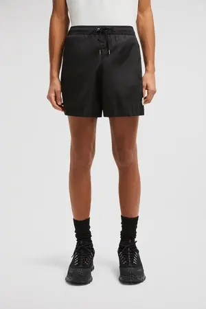 Moncler Logo Patch Drawstring Swim Shorts - Black