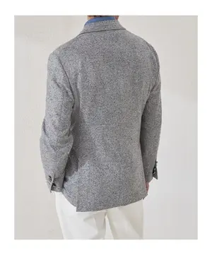 Brunello Cucinelli Grisaille One-and-a-half Breasted Deconstructed Blazer