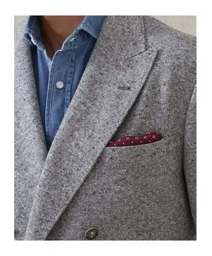 Brunello Cucinelli Grisaille One-and-a-half Breasted Deconstructed Blazer
