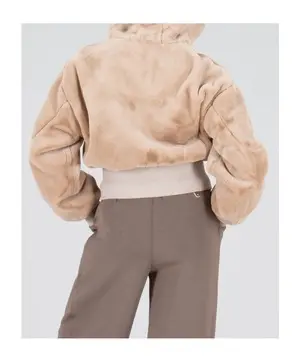 Moose Knuckles Logo Patch Faux Fur Jacket