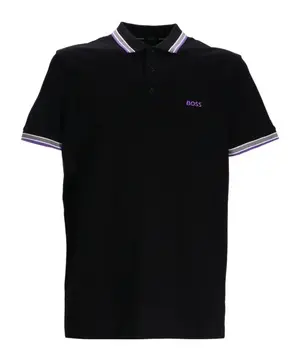 Hugo Boss Logo-embroidered Polo Shirt - Black