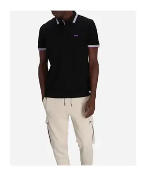 Hugo Boss Logo-embroidered Polo Shirt - Black