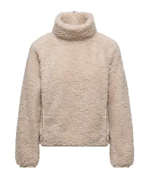 Moncler Teddy Fleece Turtleneck Sweatshirt - Light Beige