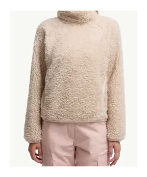 Moncler Teddy Fleece Turtleneck Sweatshirt - Light Beige