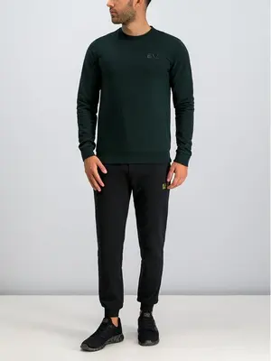 EA7 Logo Printed Hoodie