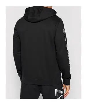 EA7 Logo Print Cotton Hoodie