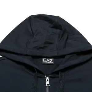EA7 Logo-embellished Zip-up Hoodie