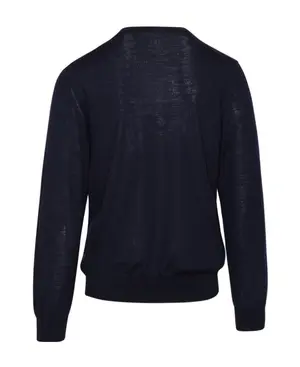 Zegna V-neck Wool Pullover - Black