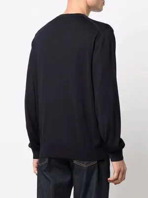 Zegna V-neck Wool Pullover - Black