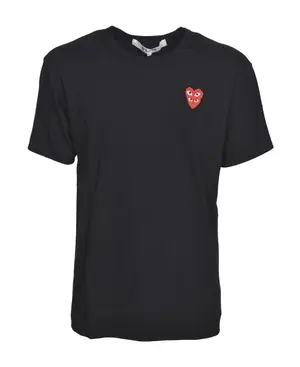 Play Comme Des Garcon Logo Short-sleeved T-shirt - Black