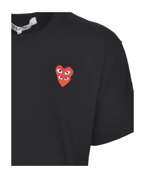 Play Comme Des Garcon Logo Short-sleeved T-shirt - Black
