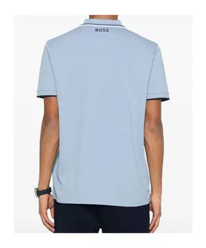 Hugo Boss Contrast-logo Polo Shirt - Blue