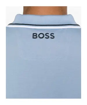 Hugo Boss Contrast-logo Polo Shirt - Blue