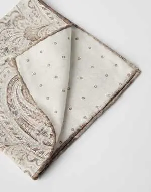 Brunello Cucinelli Printed Silk Pocket Square