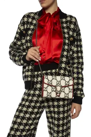 Gucci Dionysus Gg Tweed Wallet On Chain