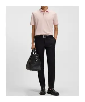 Hugo Boss Pallas Embroidered Straight Hem Polo Shirt - Light Pink