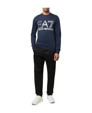 EA7 Logo Print Crew Neck Sweatshirt