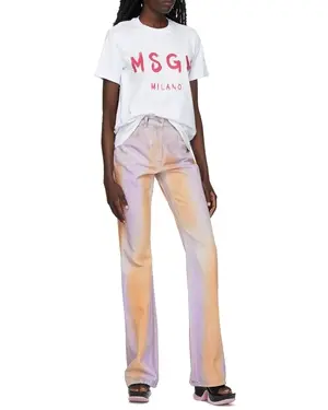 MSGM Logo Printed Crewneck T-shirt