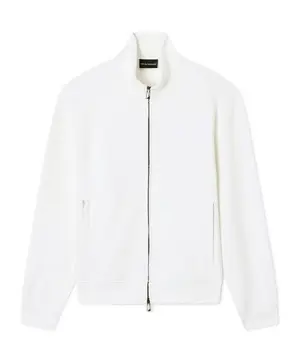 Emporio Armani Zip-up High Neck Sweatshirt - White