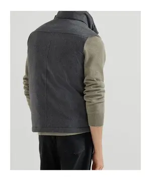 Brunello Cucinelli Shearling-collar Wool Vest